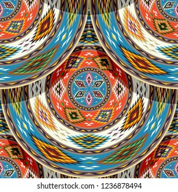 Native American Indian Round Seamless Pattern Stock Vector (Royalty ...