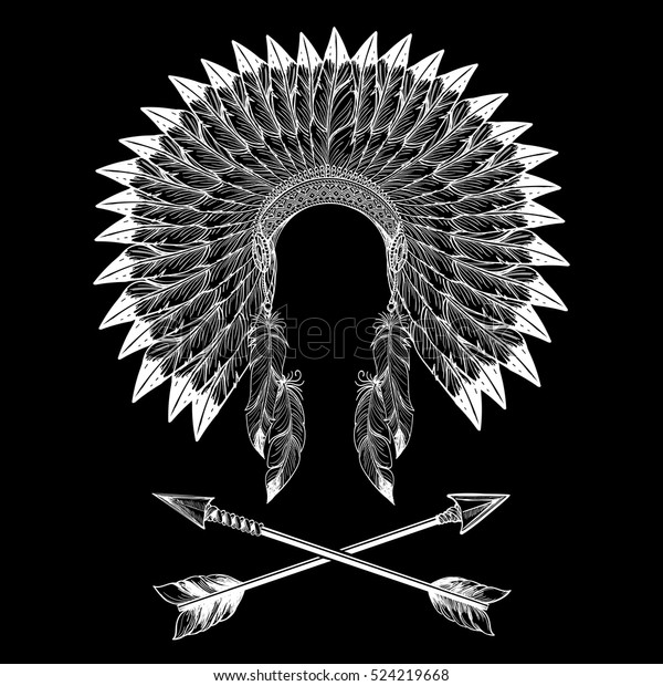 Native American Indian War Bonnet Arrows Stock Vector (Royalty Free ...