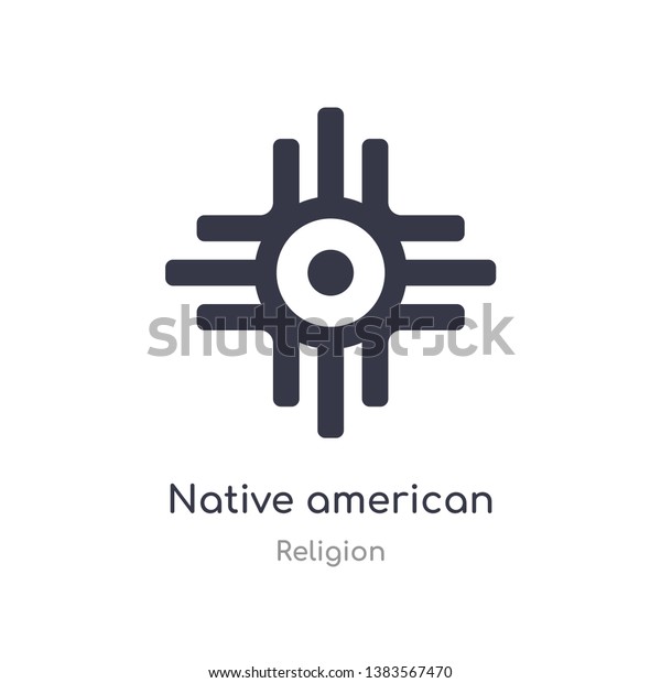 Native American Sun Icon Isolated Native Stock Vector (Royalty Free ...