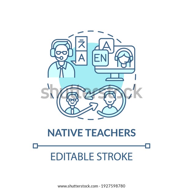 Native Teachers Concept Icon Online Language Stock Vector (Royalty Free ...