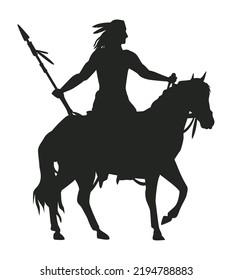 Native Warrior Horse Silhouette Stock Vector (Royalty Free) 2194788883 ...