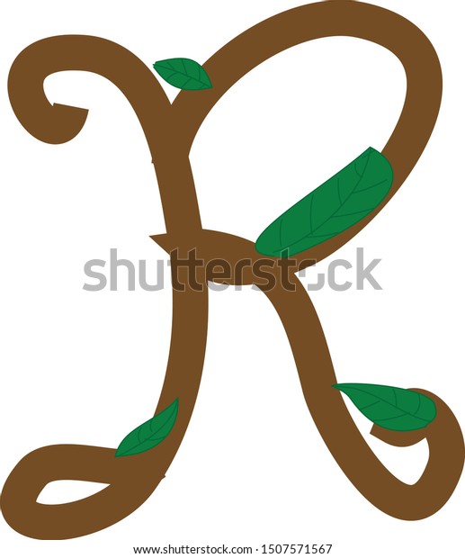 Natural Alphabet R Designed Use Logos Stock Vector (Royalty Free ...