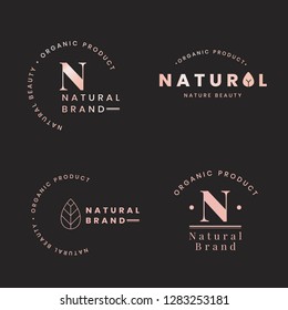 Natural Brand Logo Badges Vector Set Stock Vector (Royalty Free) 1276460251