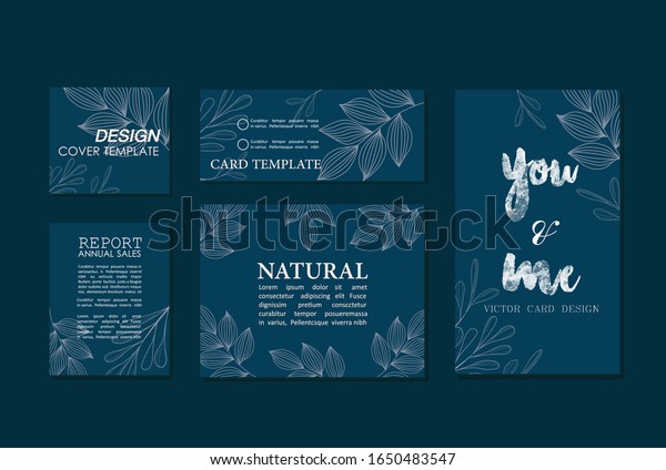 Natural Card Template Blue Color Vector Stock Vector (Royalty Free ...