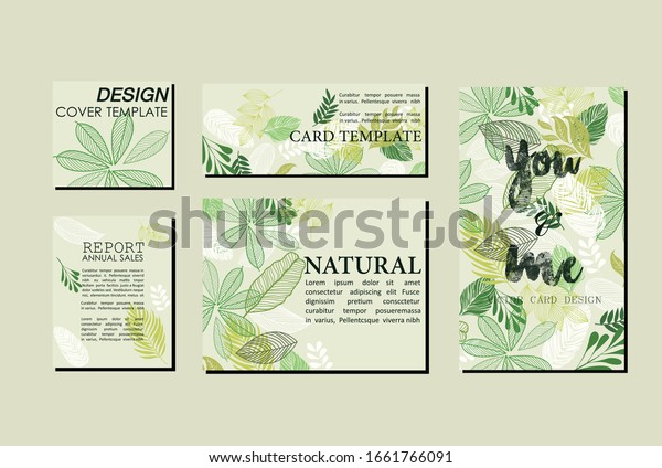 Natural Card Template Green Color Vector: เวกเตอร์สต็อก (ปลอดค่า ...