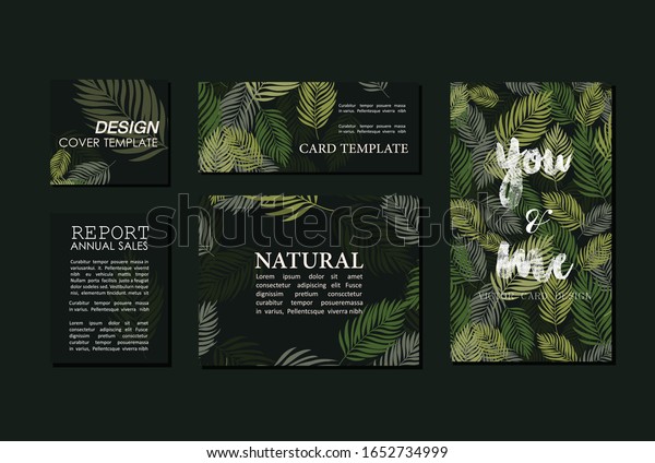 Natural Card Template Leaf Green Color Stock Vector (Royalty Free ...