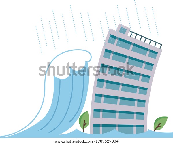 Natural Disaster Building Collapse Illustration Stock Vector (Royalty ...