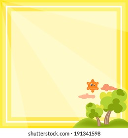 Natural Frame Cartoon Vector On Yellow Stock Vector (Royalty Free ...