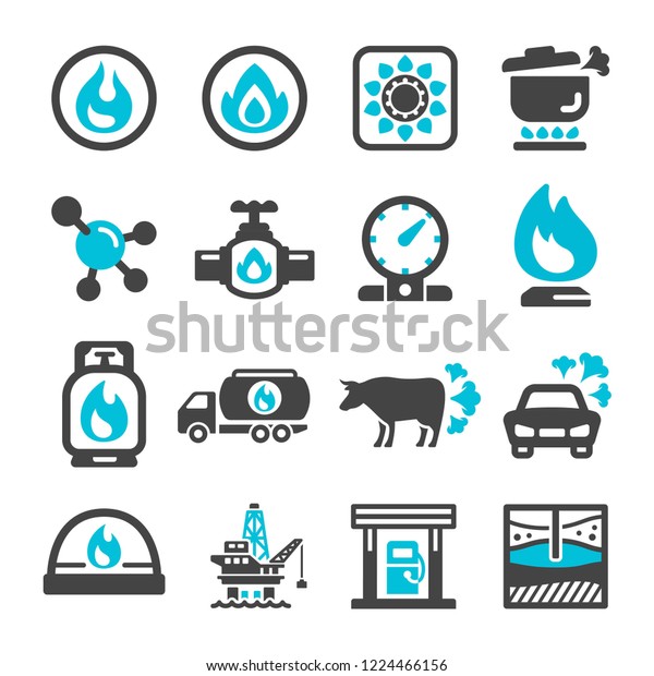 Natural Gas Icon Setvector Illustration Stock Vector (Royalty Free ...