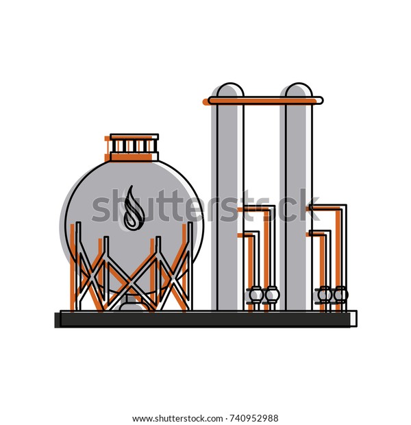 Natural Gas Refinery Icon Image Stock Vector (Royalty Free) 740952988 ...