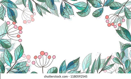 Natural Hand Drawn Frame Background Space Stock Vector (Royalty Free ...