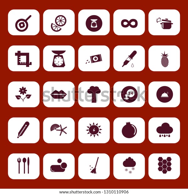 Natural Icon Set Tree Lips Orange Stock Vector (Royalty Free ...