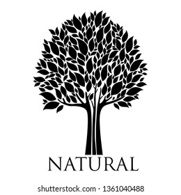 Natural Logo Black Tree Isolated On Stock Vector (Royalty Free ...