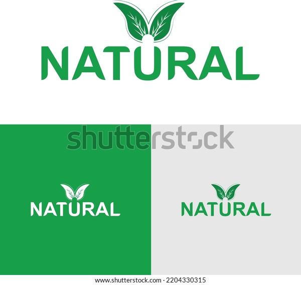 Natural Logonatural Logo Leaf Logo Template Stock Vector (Royalty Free ...