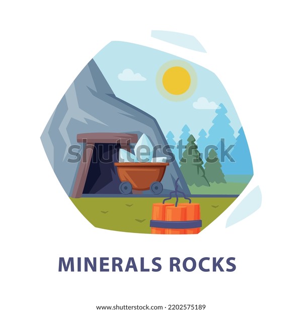 Natural Mineral Rocks Resource Mining Metal Stock Vector (Royalty Free ...