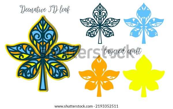 Natural Multilayer Decorative Craft Multilayer Openwork Stock Vector ...