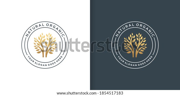 Natural Organic Logo Template Unique Emblem Stock Vector (Royalty Free ...