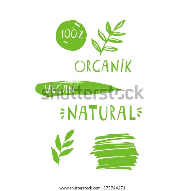 Natural Organic Vector Set Stock Vector (Royalty Free) 375744271 ...