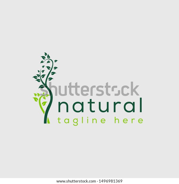 Natural Product Logo Design Vector Template Stock Vector (Royalty Free ...