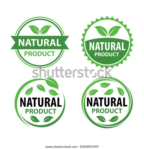 Natural Product Logo Vector Set Badge Stock Vector (Royalty Free ...