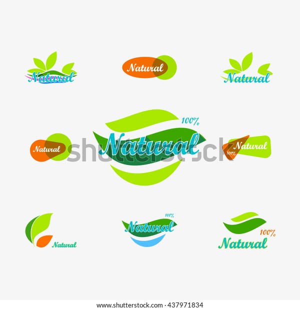 Natural Product Set Logo Designs On Stock Vector (Royalty Free ...