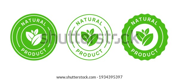 Natural Product Vector Icon Circle Sign. Healthy Food Emblem. Organic ...