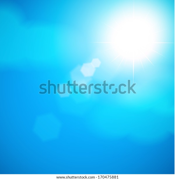 Natural Sky Background Sun Shining Behind Stock Vector (Royalty Free ...