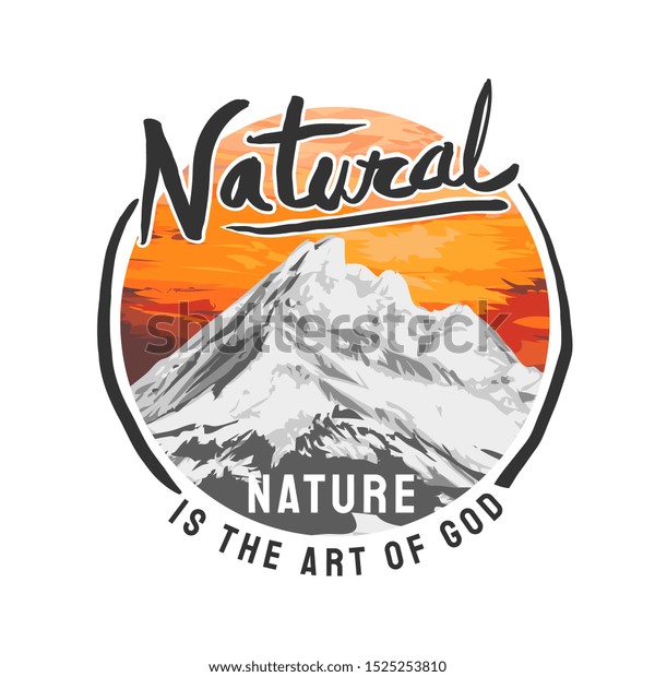 Natural Slogan On Mountain Background Stock Vector (Royalty Free ...