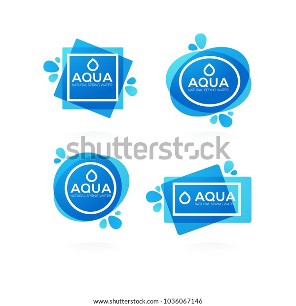 agua de manantial natural, logotipo vectorial,: vector de stock (libre ...