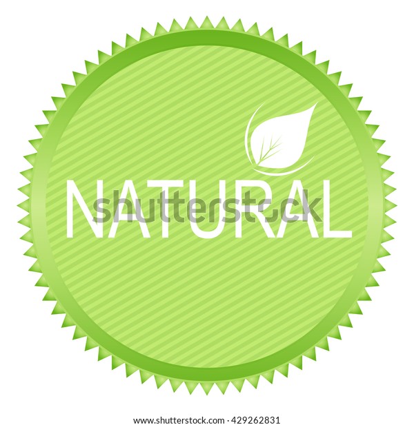 Natural Sticker Vector Nature Design Green Stock Vector (Royalty Free ...