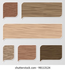 Natural Wood Texture Speech Bubbles Balloons Stock Vector (Royalty Free ...