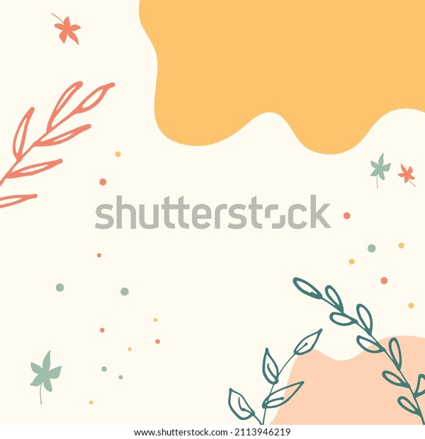 Nature Background Leaf Illustration Hand Drawn Stock Vector (Royalty ...