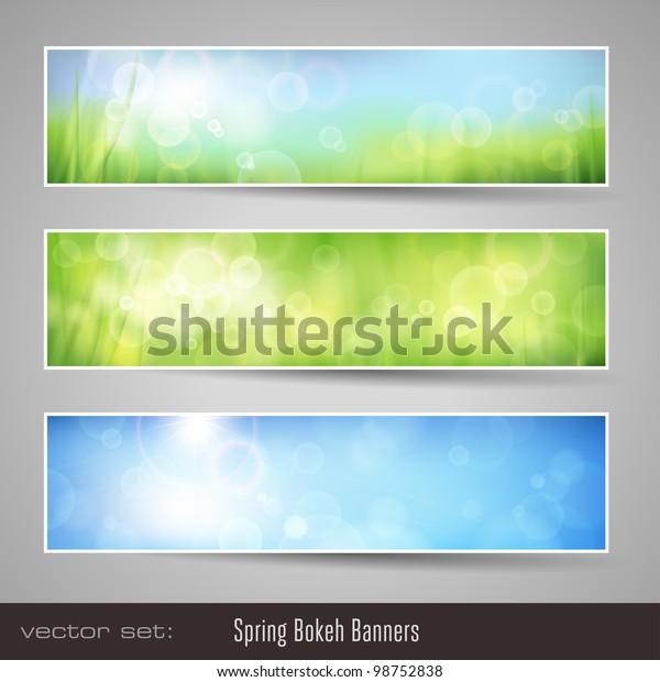 Nature Bokeh Banners Three Soft Seasonal Stock Vector (Royalty Free ...