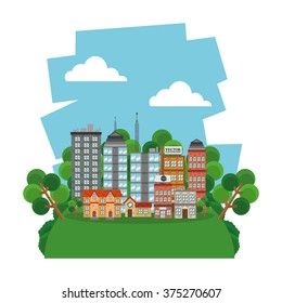Nature City Design Stock Vector (Royalty Free) 375270607 | Shutterstock