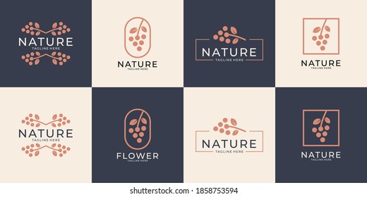 Nature Collection Logo Design Set Stock Vector (Royalty Free ...