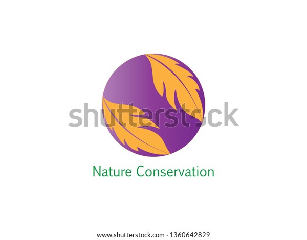 Nature Conservation Logo Earth Green Leaf Stock Vector (Royalty Free ...