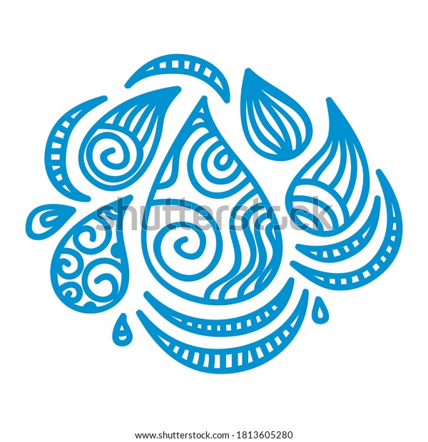 Nature Decorative Element Water Drops Vector Stock Vector (Royalty Free ...