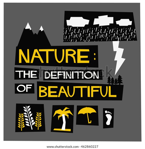Nature Definition Beautiful Flat Style Vector Stock Vector (Royalty ...