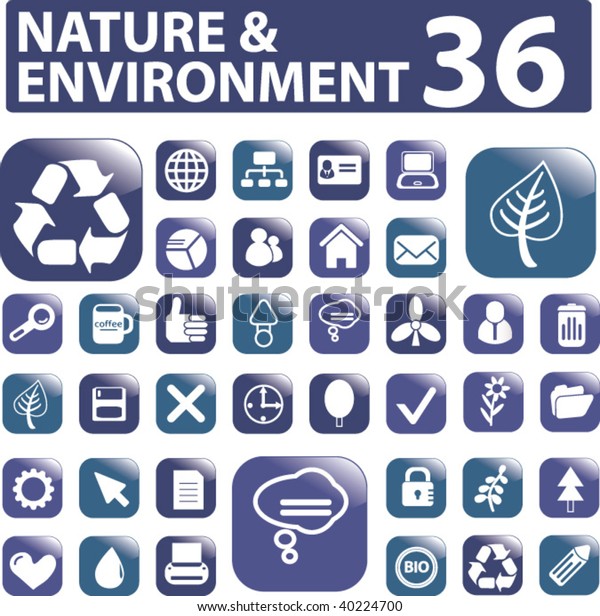 Nature Environment Buttons Vector Stock Vector (Royalty Free) 40224700 ...