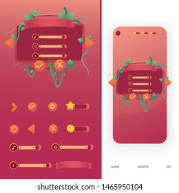 Nature Game 2d Assets User Interface Stock Vector (Royalty Free ...