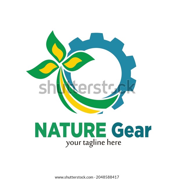 Nature Gear Logo Design Template Stock Vector (Royalty Free) 2048588417 ...
