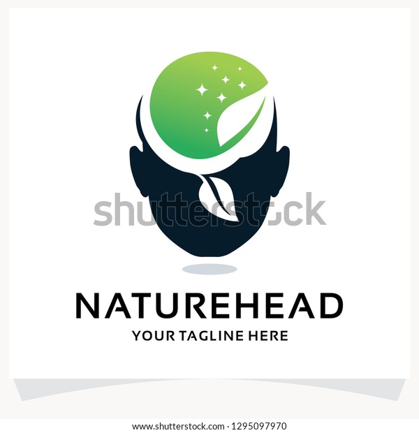 Nature Head Logo Leaf Head Logo Stock Vector (Royalty Free) 1295097970 ...