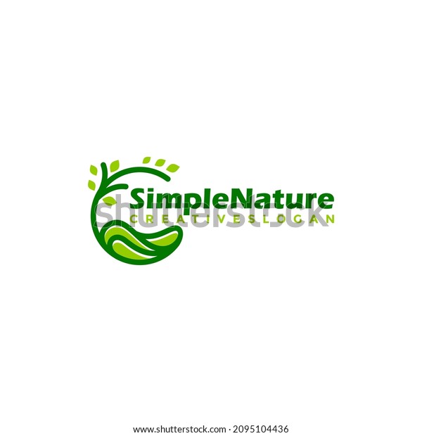 Nature Landscape Farm Simple Logo Design Stock Vector (Royalty Free ...