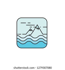 Nature Landscape Icon Mountain View Stock Vector (Royalty Free ...