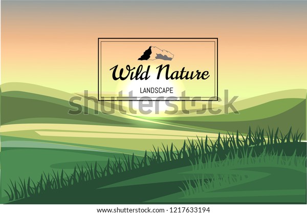 Nature Landscape Vector Background Logo Vector Stock Vector (Royalty ...