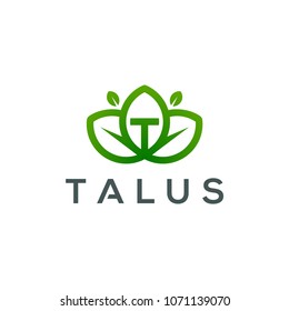 Nature Leaf Logo Template Letter T Stock Vector (Royalty Free ...