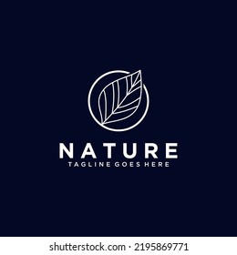 Nature Leaf Monoline Logo Design Stock Vector (Royalty Free) 2195869771 ...