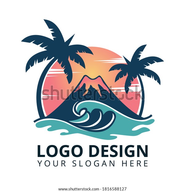 Nature Logo Design Ocean Earth Logo Stock Vector (Royalty Free ...