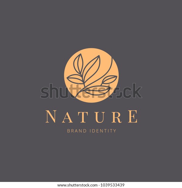 Nature Monogram Logo Template Design Beauty Stock Vector (Royalty Free ...