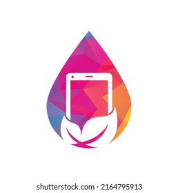 Nature Phone Drop Shape Concept Vector Stock Vector (Royalty Free ...